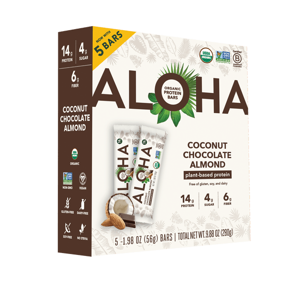 (5-bar box) Coconut Chocolate Almond Protein Bars (Best By 2025) – ALOHA