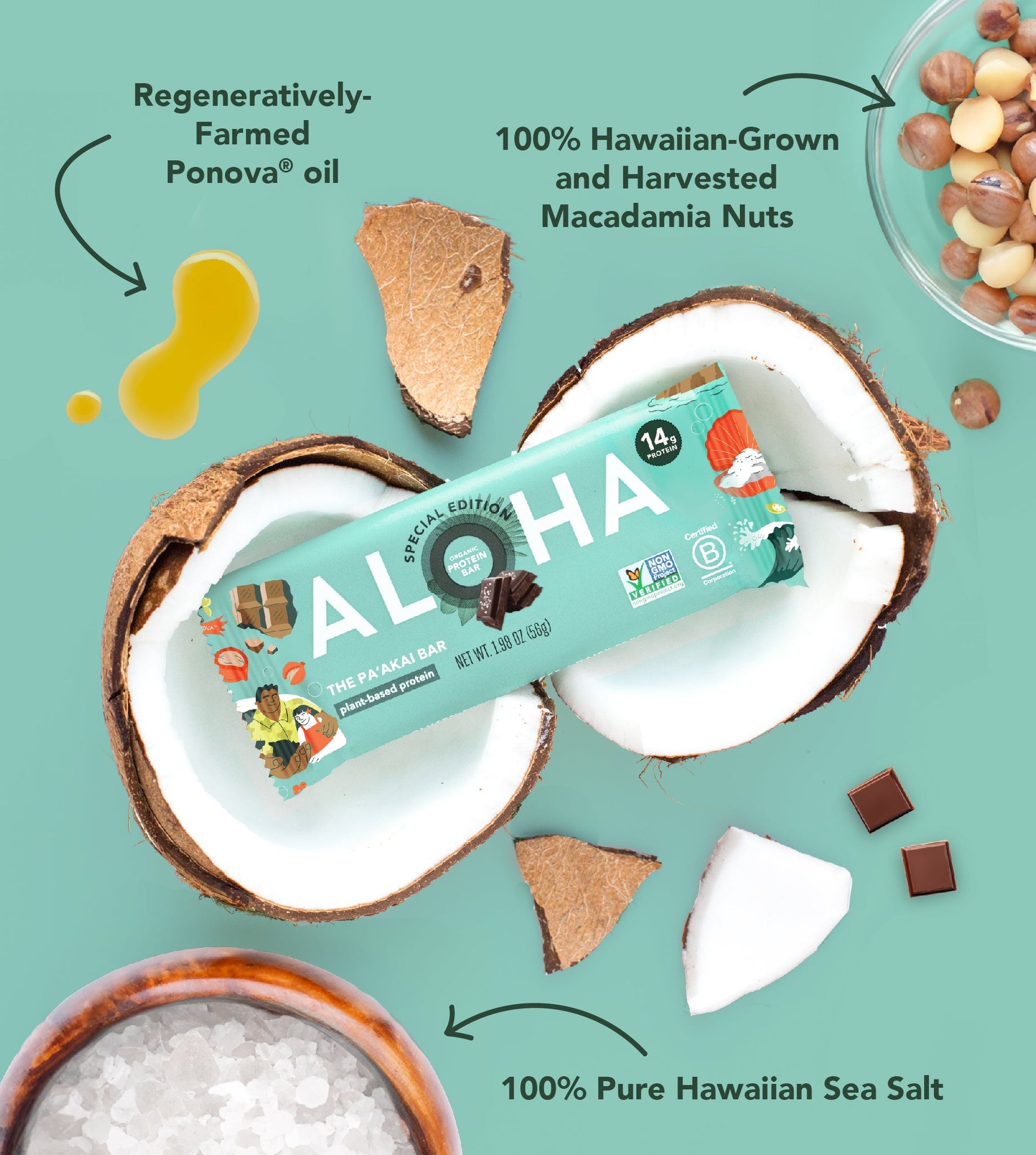 Organic Protein Bar with Hawaiian Sea Salt - ALOHA